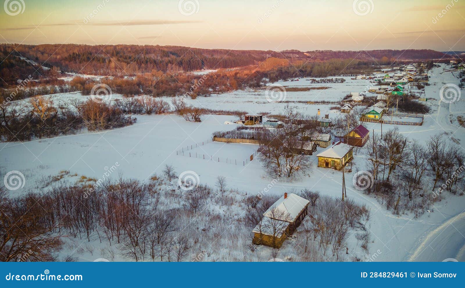 Rural Landscape in Winter from a Height Stock Image - Image of property ...
