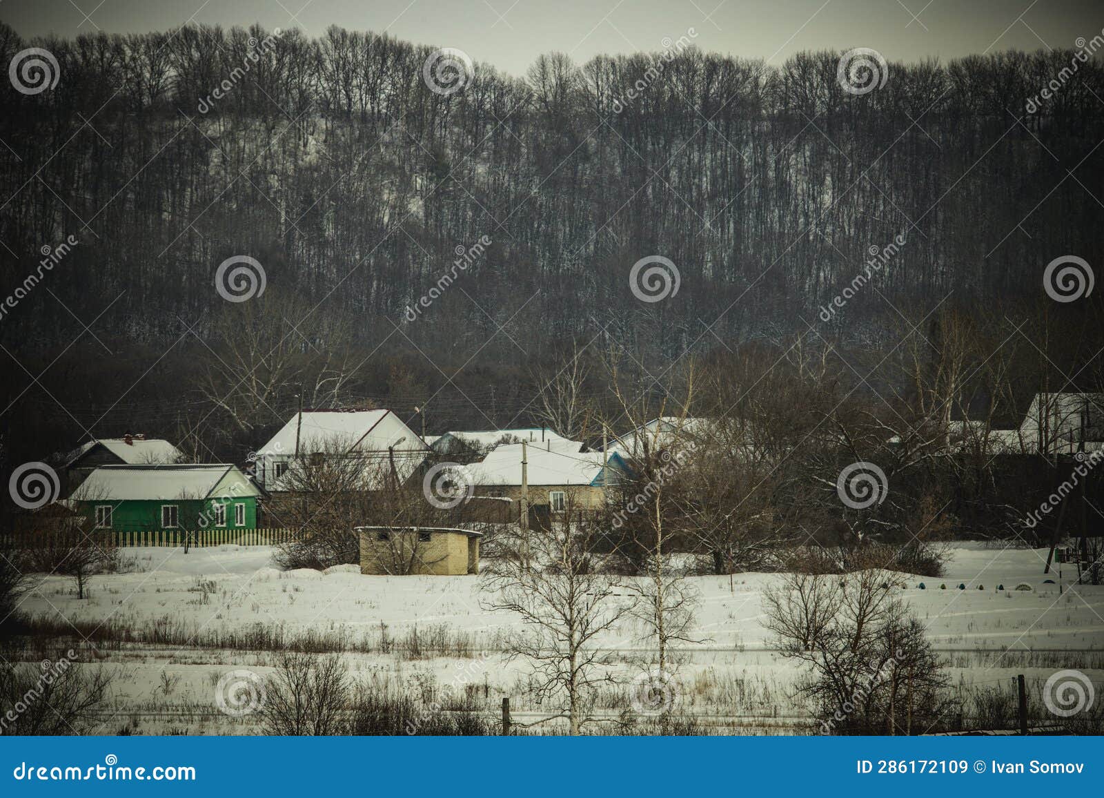 Rural Landscape in Winter from a Height Stock Image - Image of ...