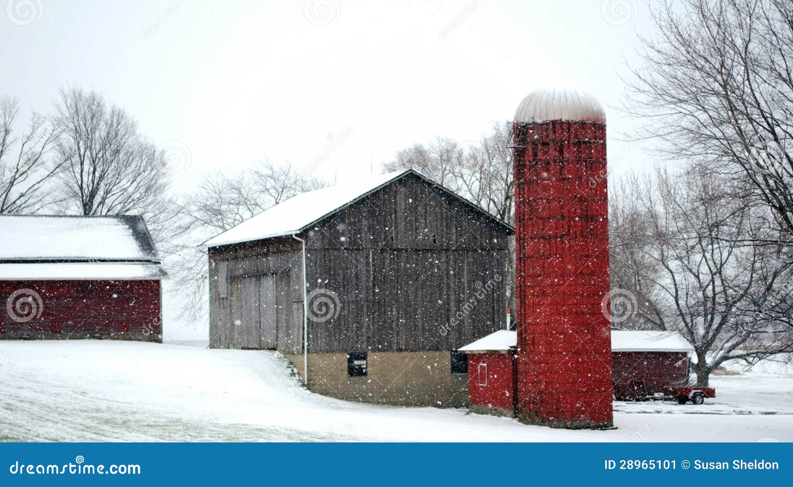 Rural michigan barn stock image. Image of outdoors, silo - 28965101