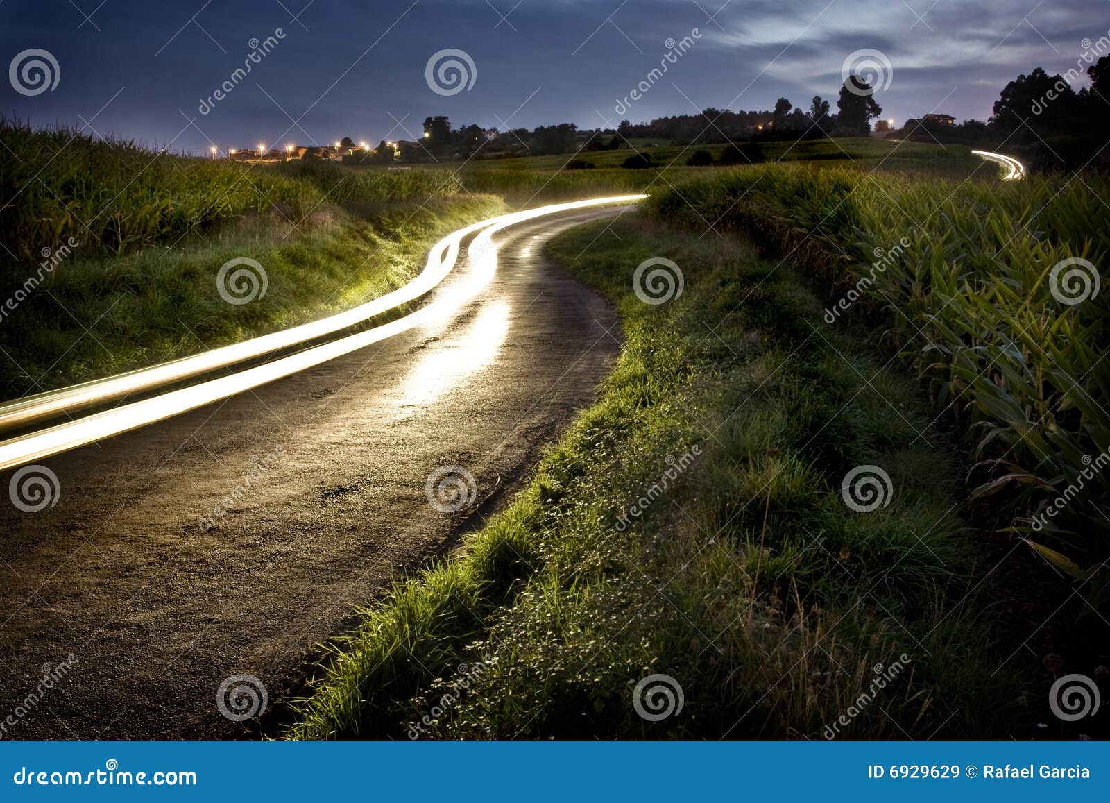 Rural night road stock image. Image of coiling, pathway - 6929629