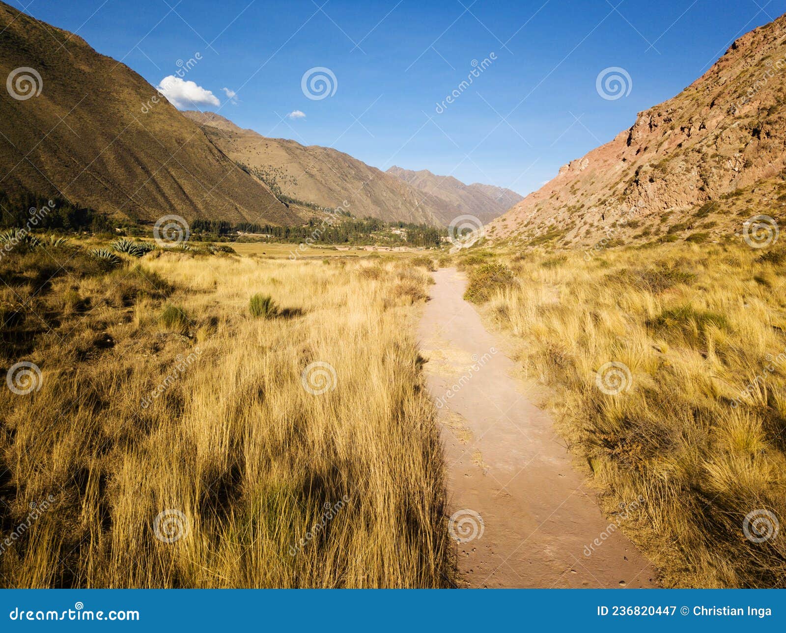 Rural Path on Peruvian Countryside in the Andes. Stock Image - Image of ...