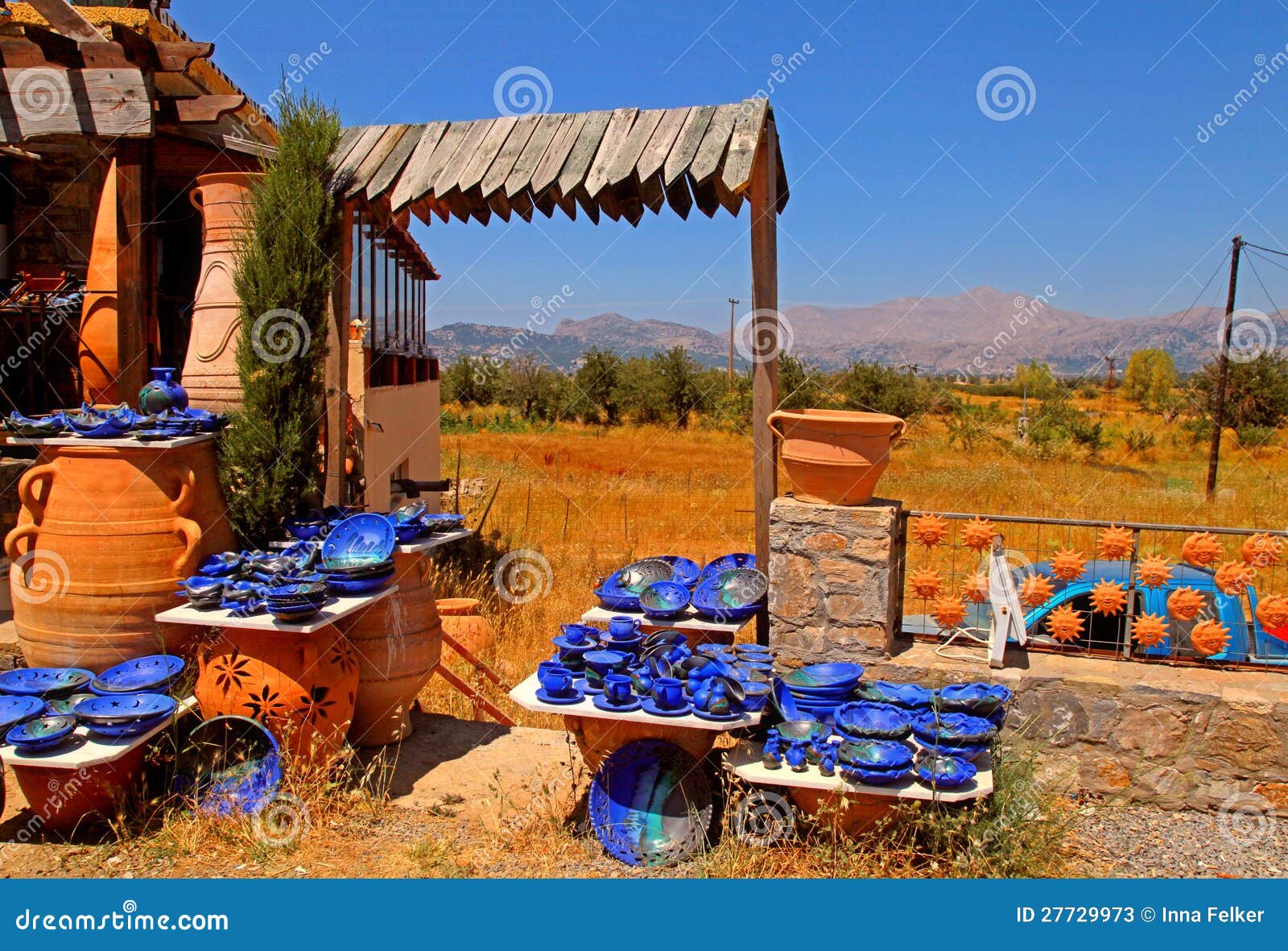 Rural Pottery Shop (Crete, Greece) Stock Image - Image of color, ethnic ...