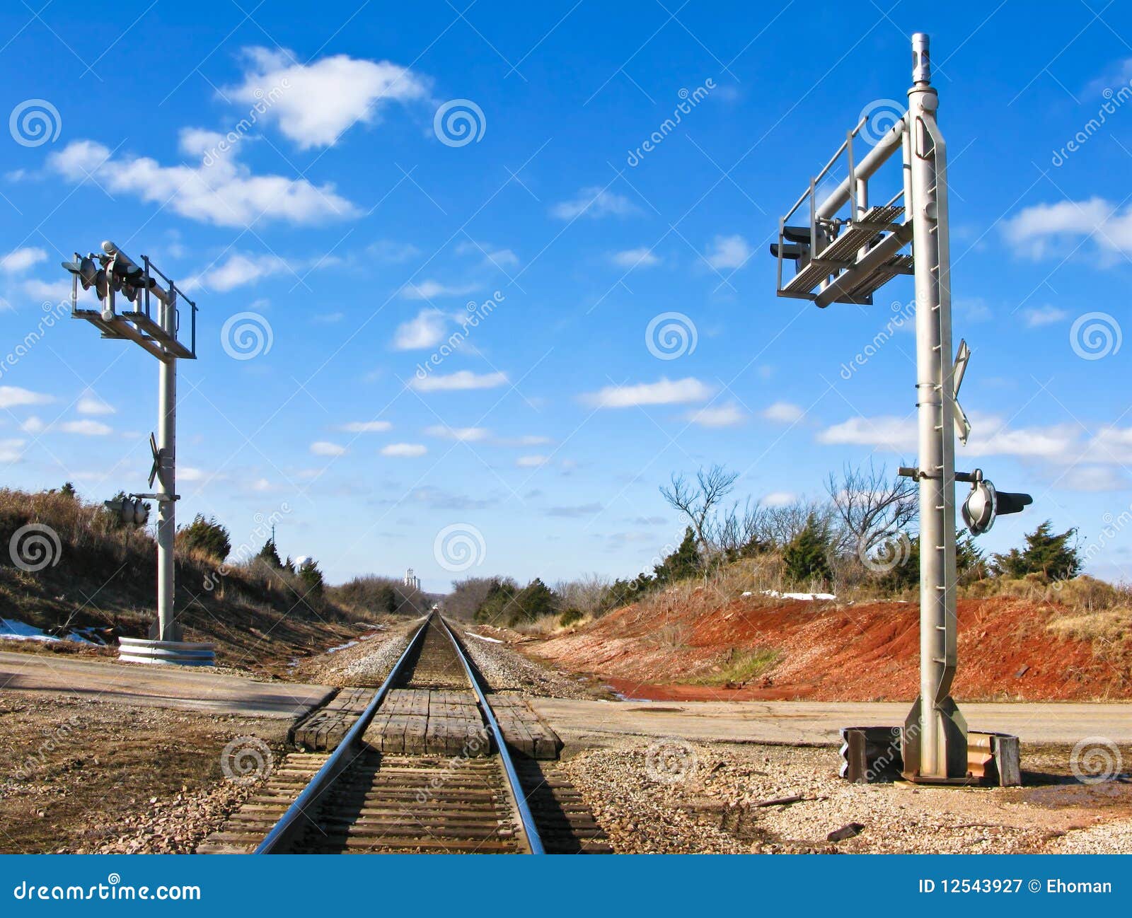Rural Rail Road and Highway Intersection Stock Image - Image of commute ...