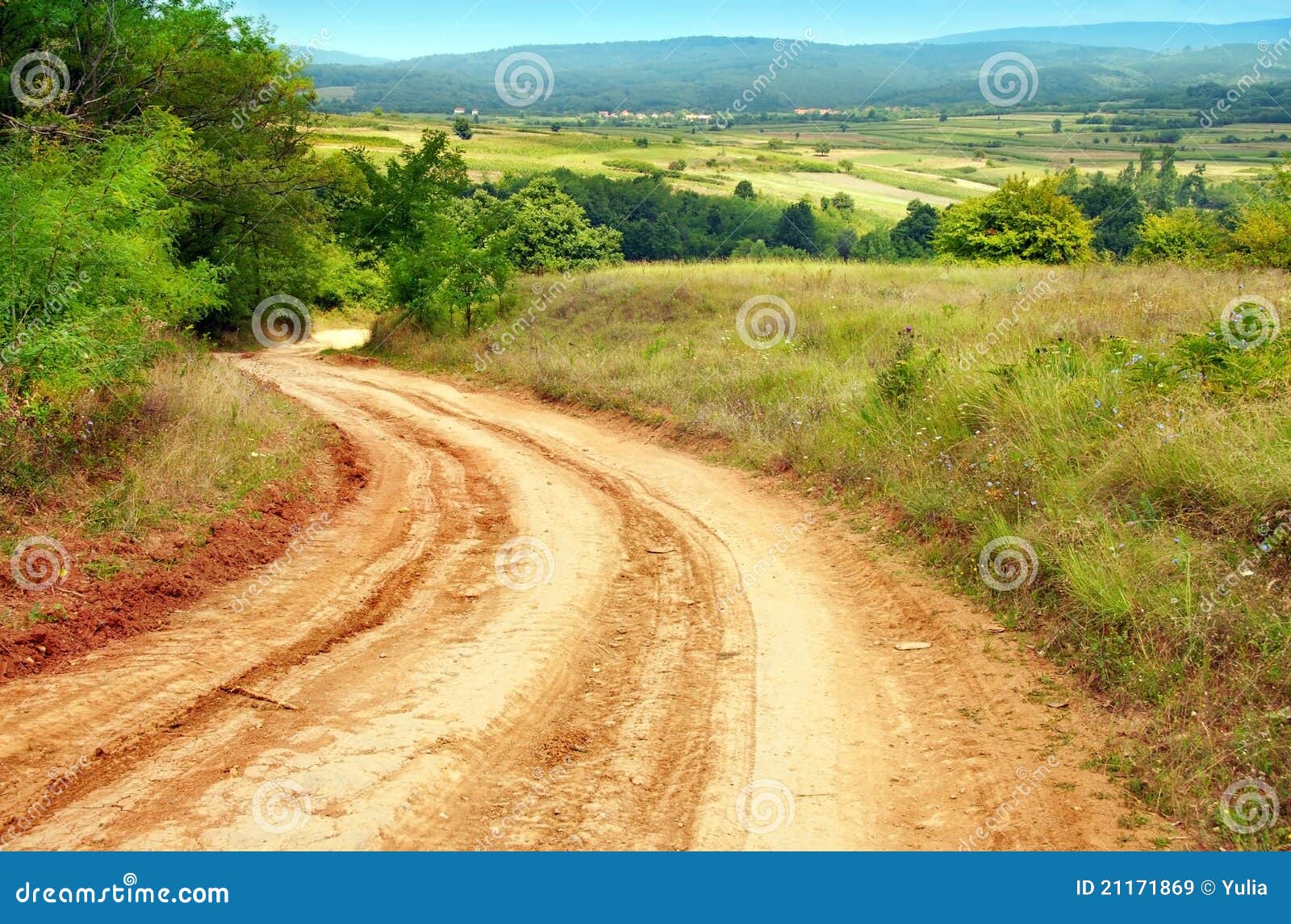 Rural road stock image. Image of flowers, road, natural - 21171869