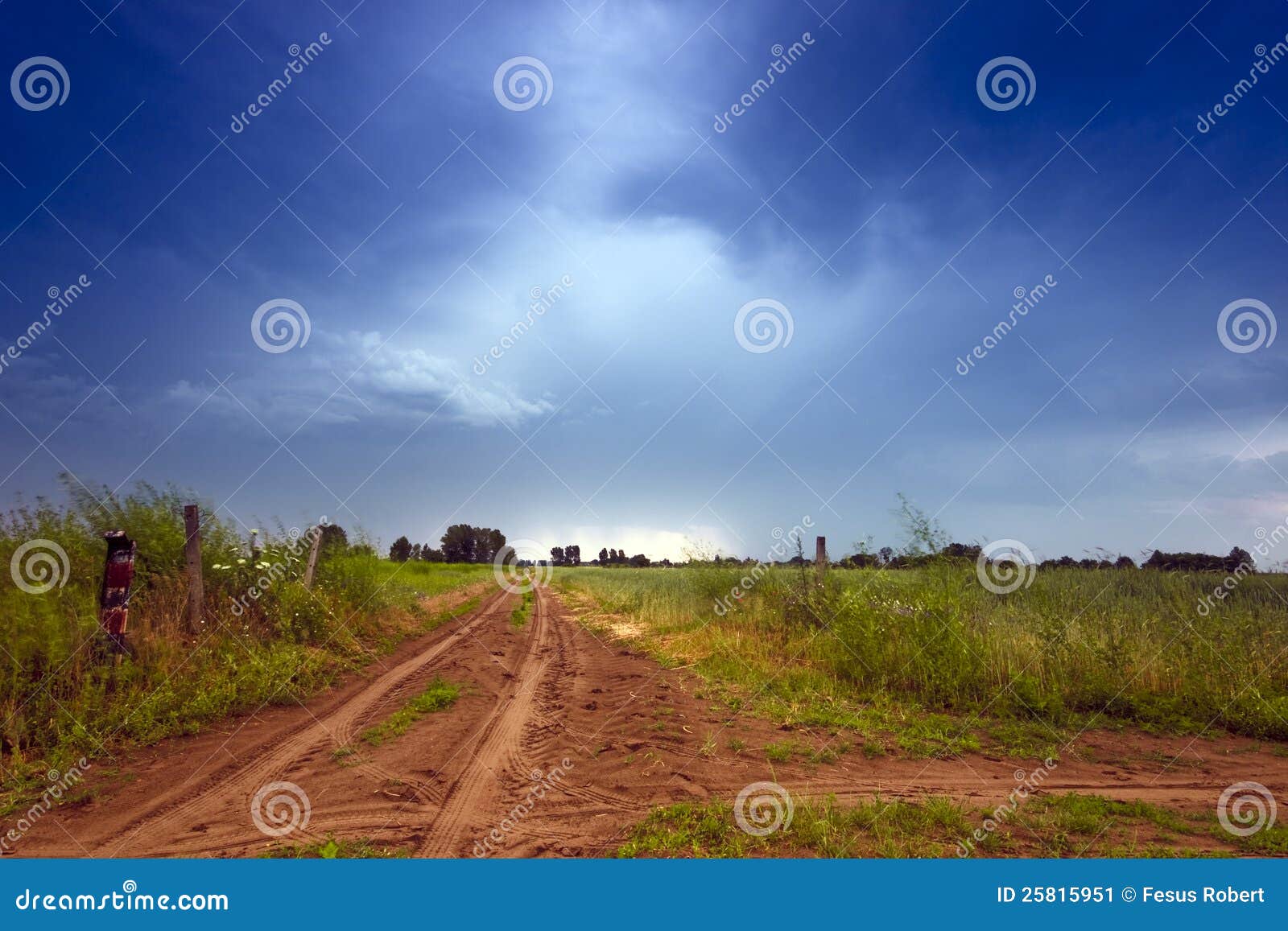 Rural Road and Dark Storm Clouds Stock Image - Image of paradise ...