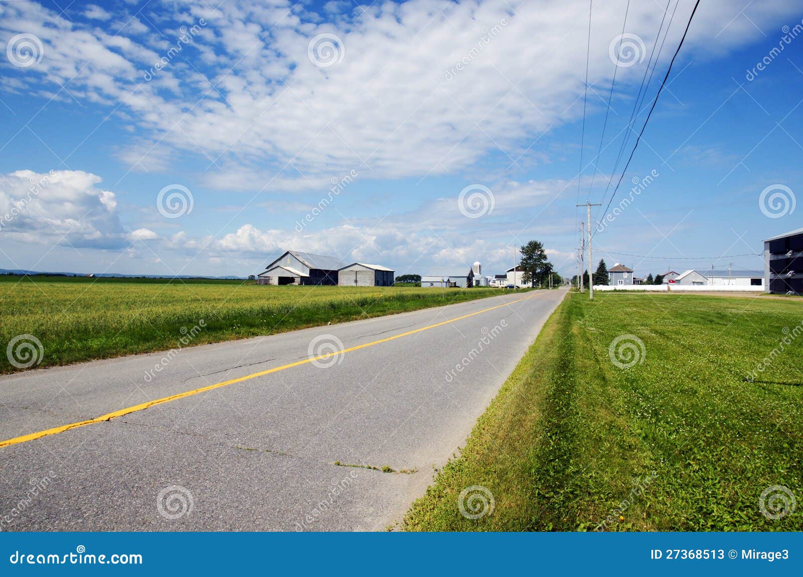 Rural road and farms stock image. Image of agriculture - 27368513