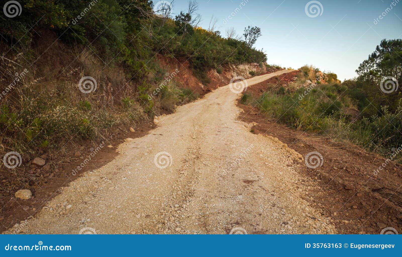 Rural Road Goes Up on the Mountain Stock Image - Image of rural, blue ...