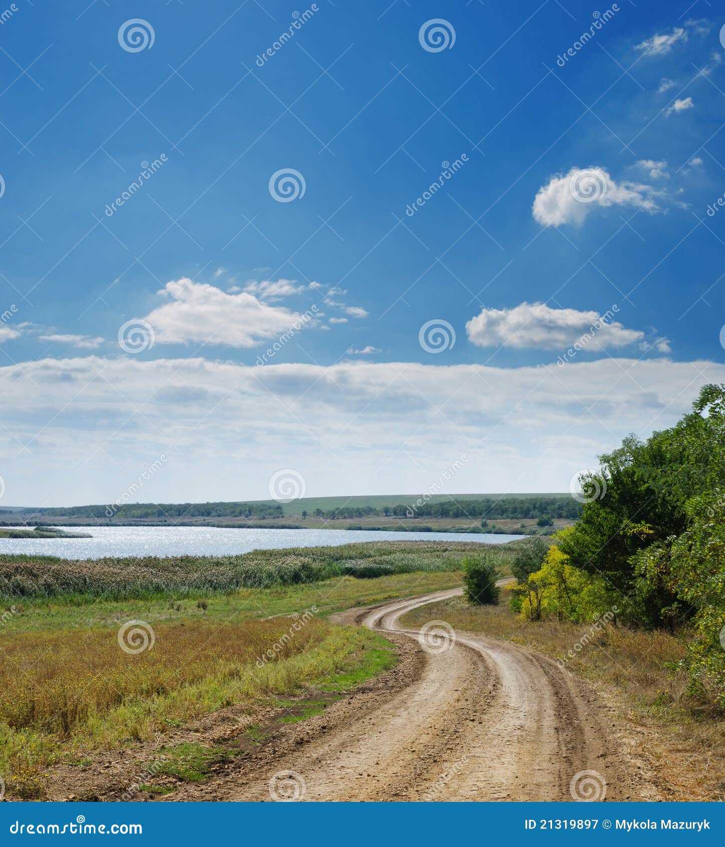 Rural road near river stock image. Image of nature, ground - 21319897