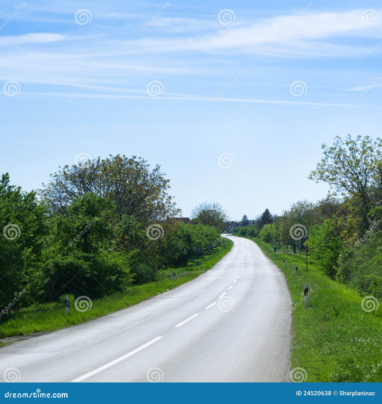 Rural road uphill stock photo. Image of horizon, landscape - 24520638