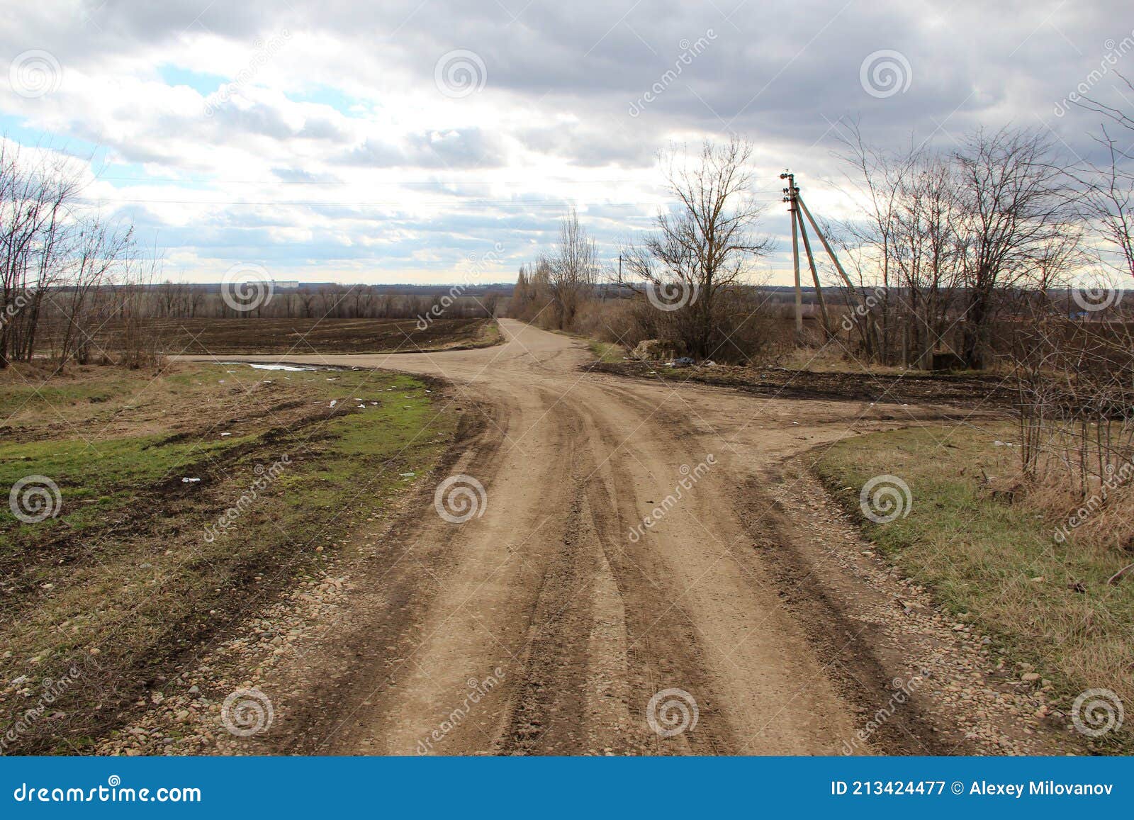 Rural Roads Crossroads between Agricultural Fields Stock Image - Image ...
