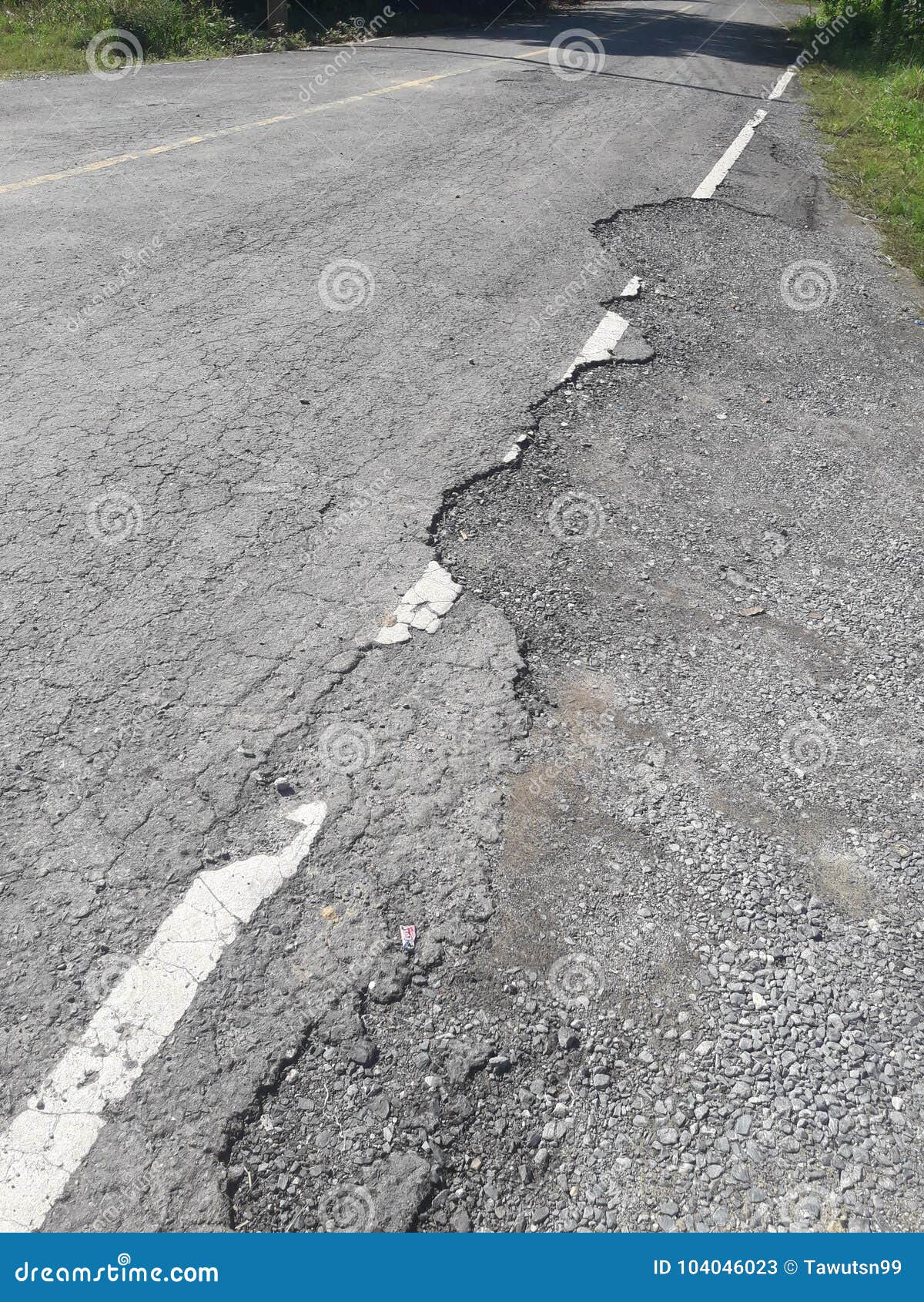 The Rural Roads Deteriorate. Stock Image - Image of areas, roads: 104046023