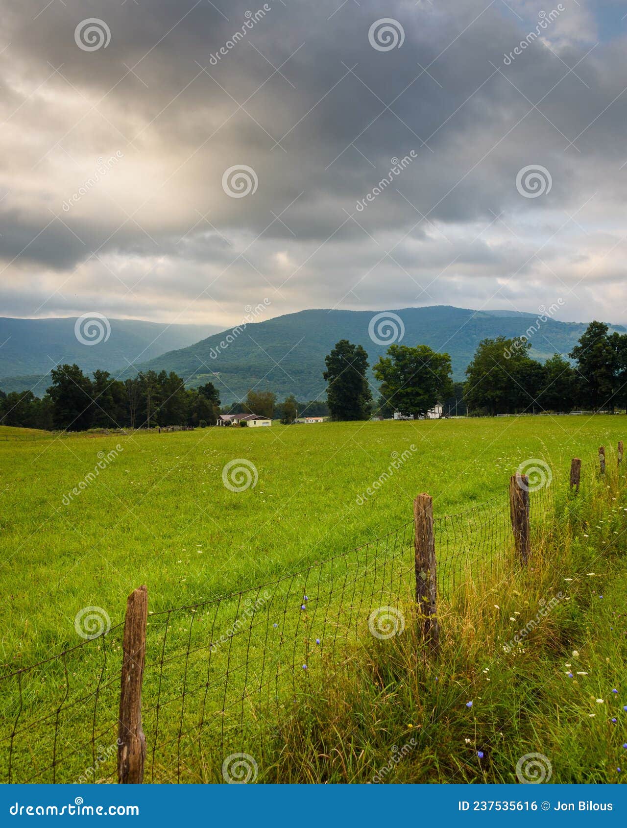 Rural Scene with Farm Fields in the Mountains of West Virginia Stock ...