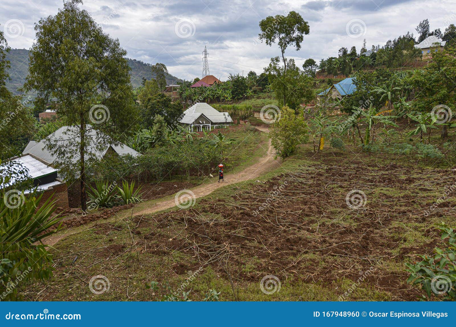 Rural Scene in Karongi, Rwanda. Stock Photo - Image of color, lakeshore ...