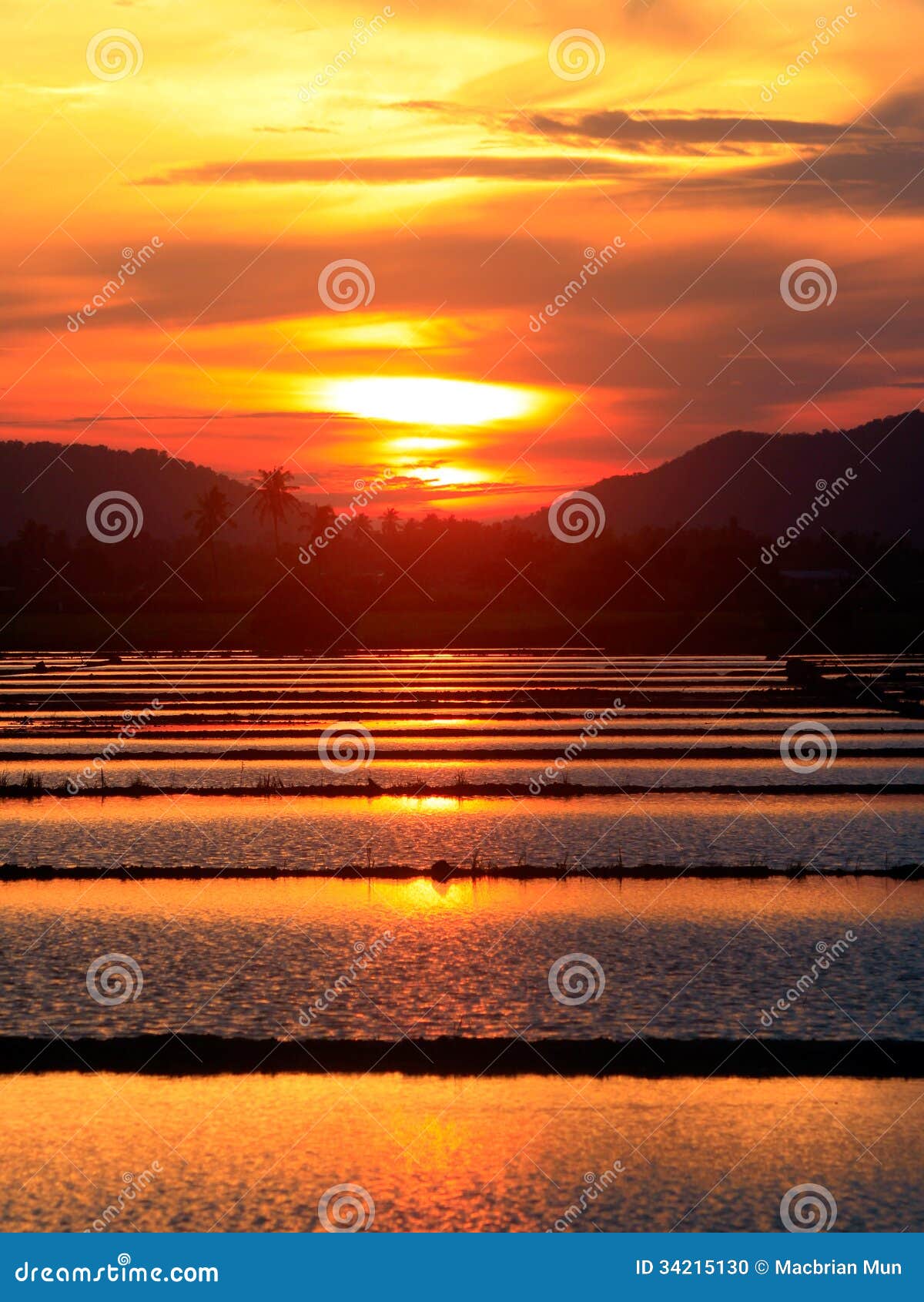 Rural Scene at Sunset Deep Inside Borneo Stock Photo - Image of color ...