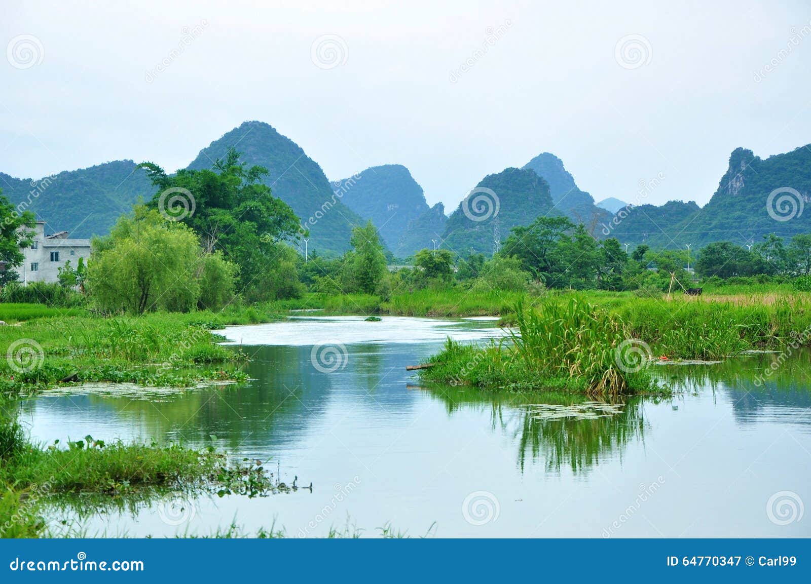 Rural Scenery in Guilin, China Stock Image - Image of hills, fresh ...