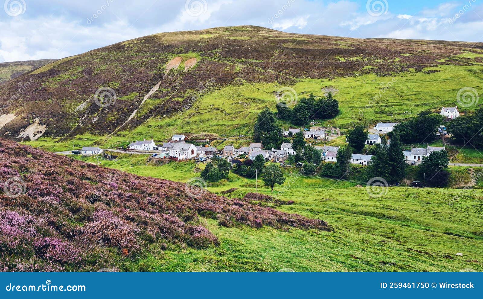 Rural Settlement in the Green Mountains Stock Photo - Image of hill ...