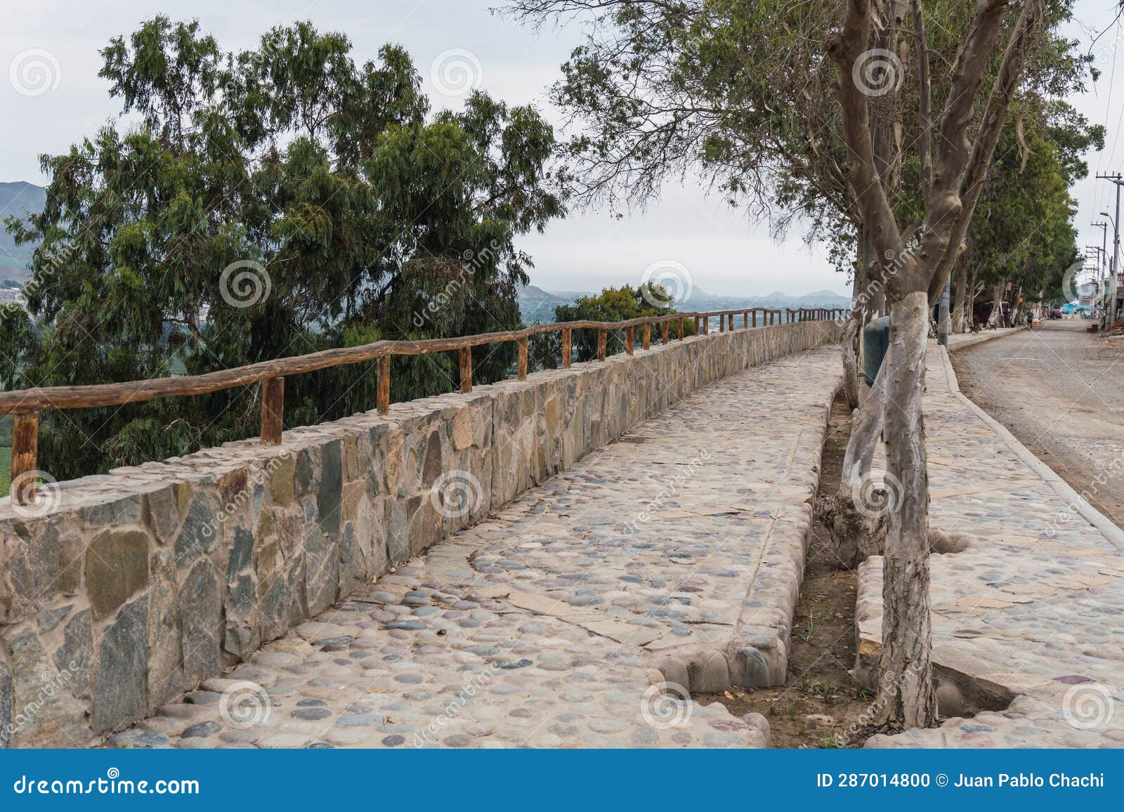 Rural Sidewalk in Azpitia Town, Lima Peru Stock Photo - Image of trees ...