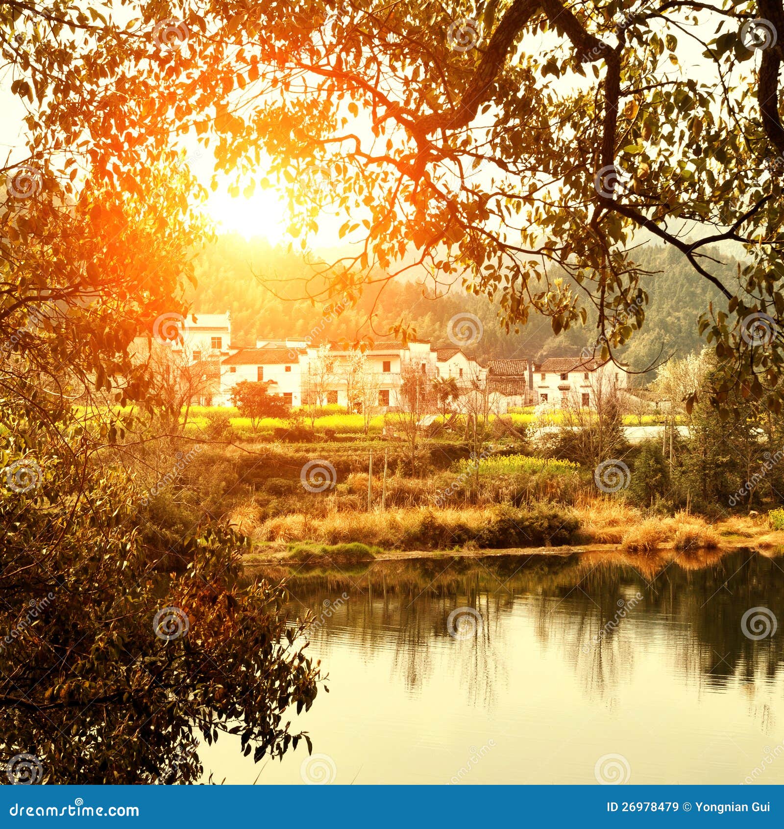 Rural Spring Scene(China Wuyuan) Stock Image - Image of rural, china ...
