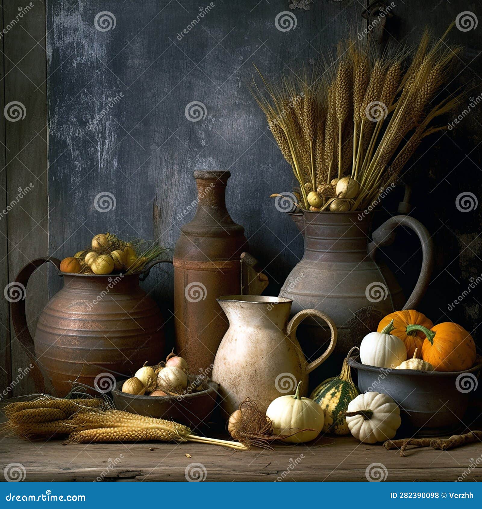 Rural Still Life in Rustic Style 1 Stock Illustration - Illustration of ...