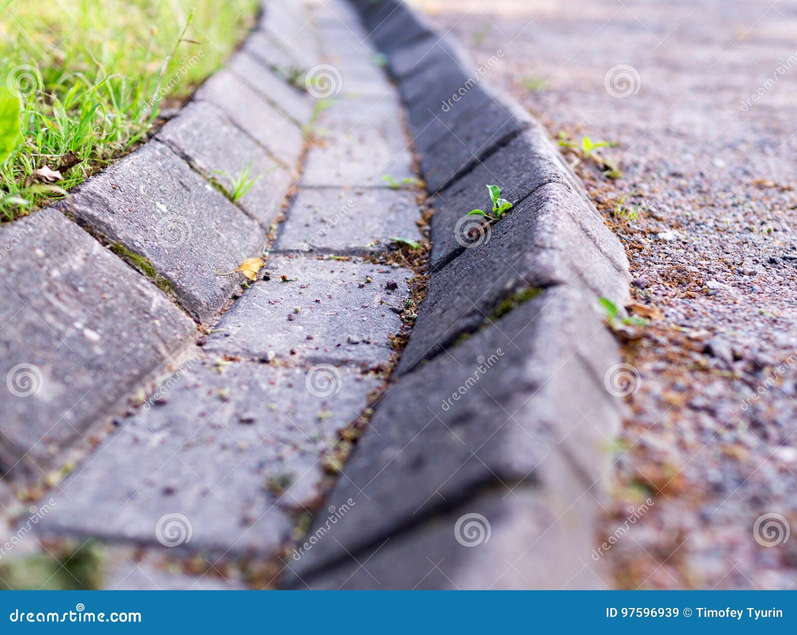 Sidewalk And Ditch In Grass Stock Image | CartoonDealer.com #745009