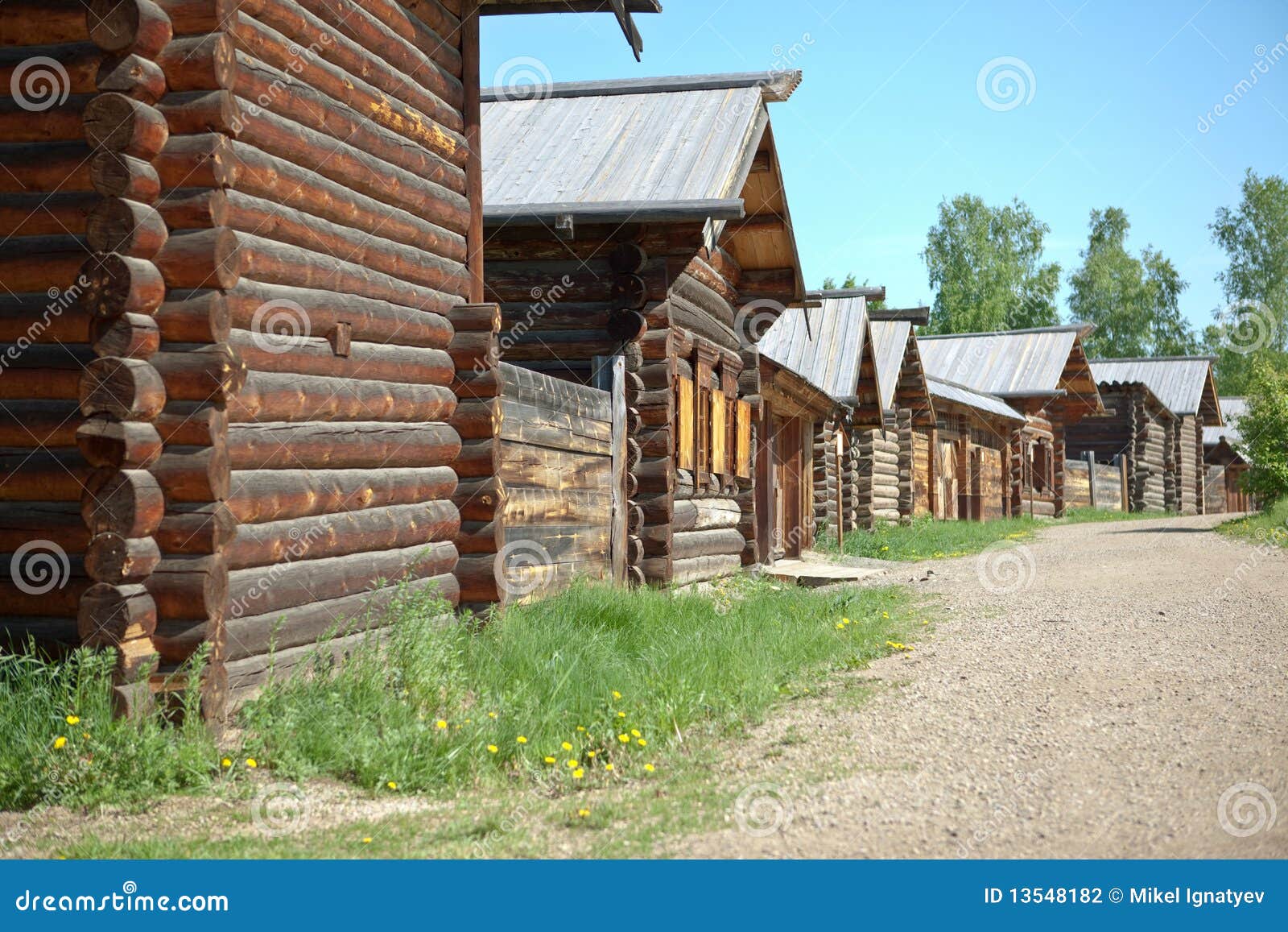 Rural street stock photo. Image of roof, dandelion, grass - 13548182