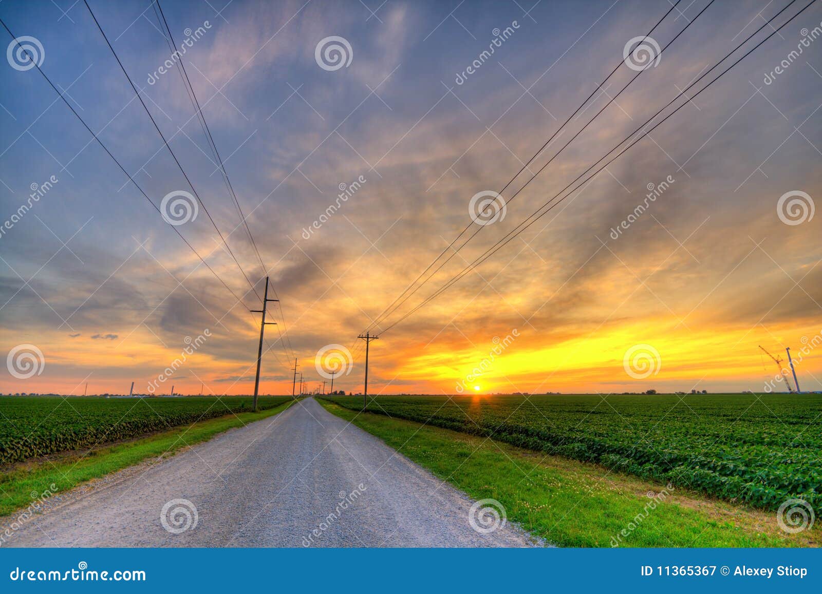 Rural sunset stock image. Image of midwest, perspective - 11365367