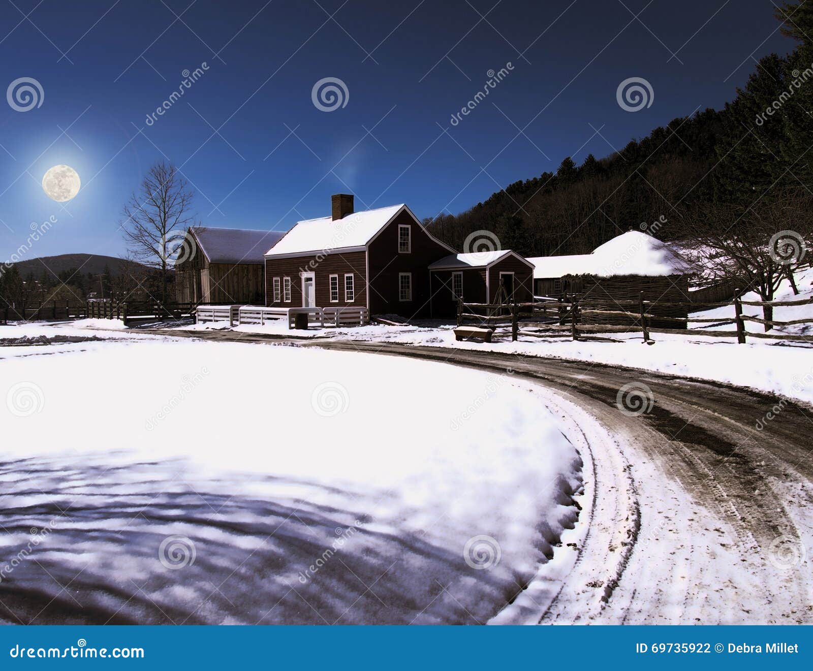 Rural town stock photo. Image of scene, fence, mountain - 69735922