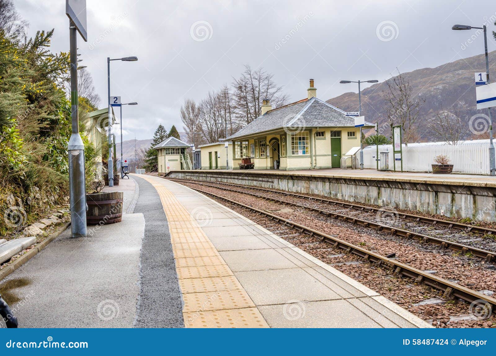 Rural Train Station Stock Photo - Image: 58487424