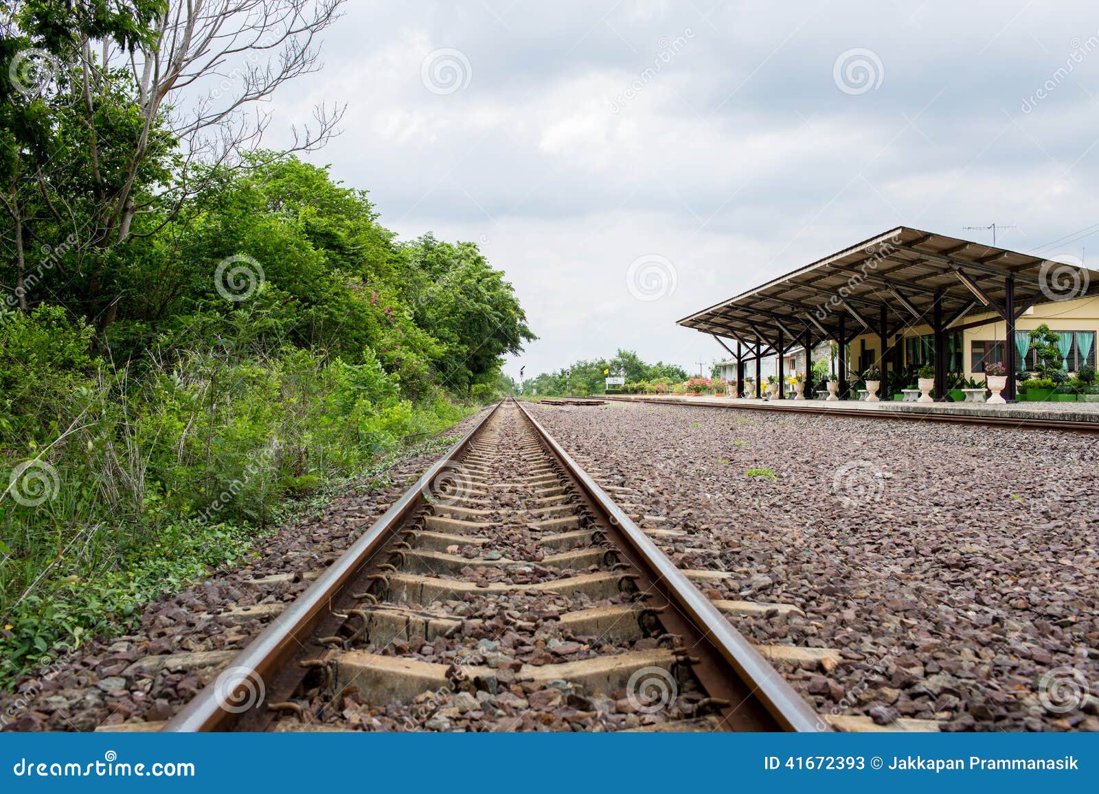 The Rural Train Station in Somwhere of Thailand Stock Image - Image of ...