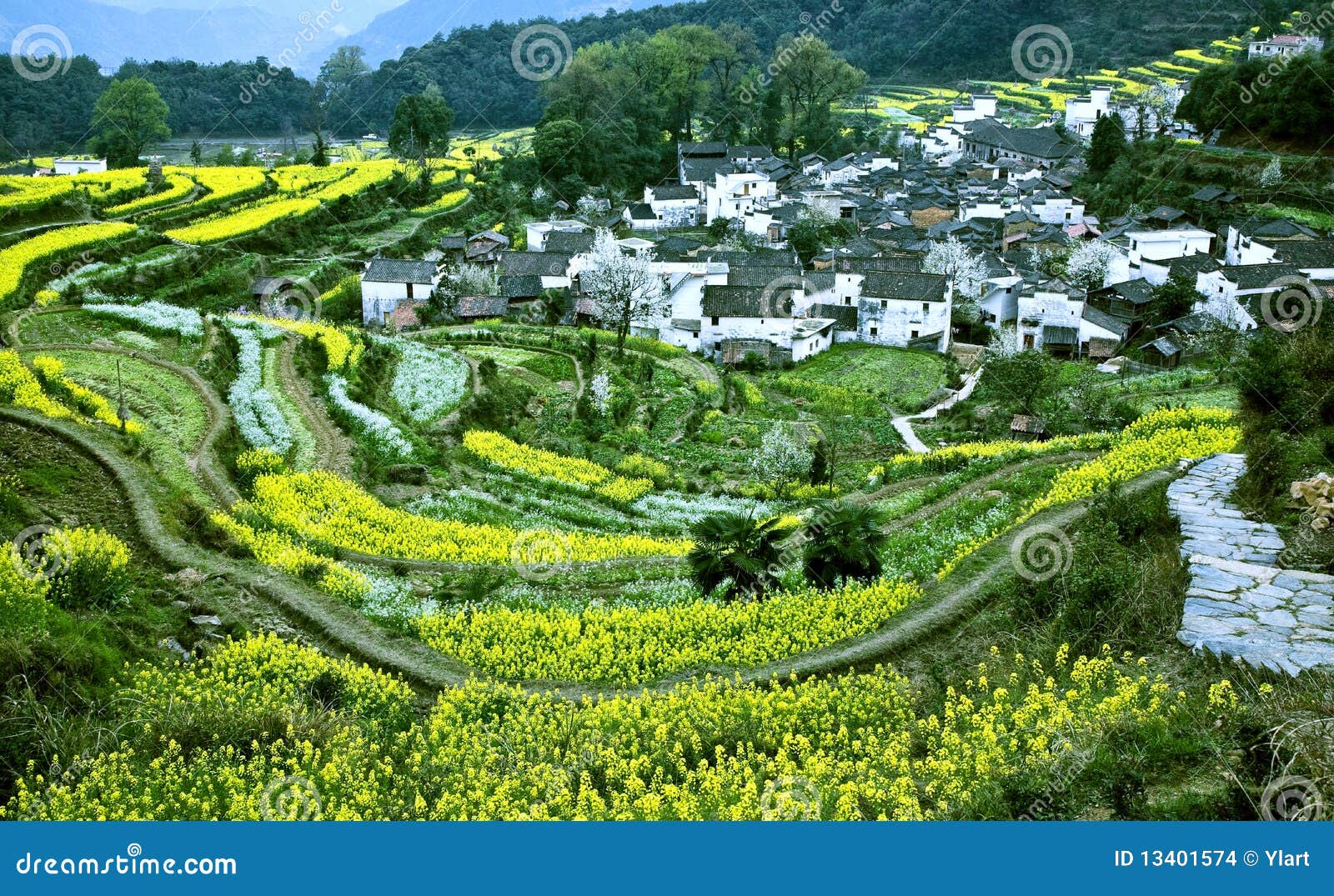Rural Village stock photo. Image of landscape, rural - 13401574