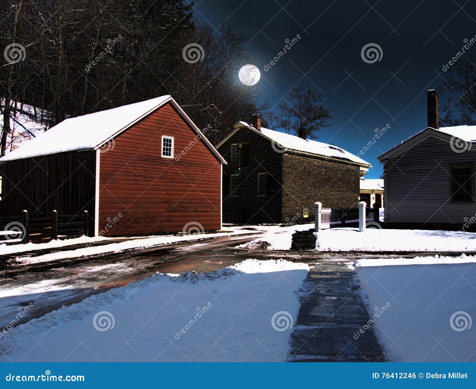 Rural village at night stock photo. Image of communities - 76412246