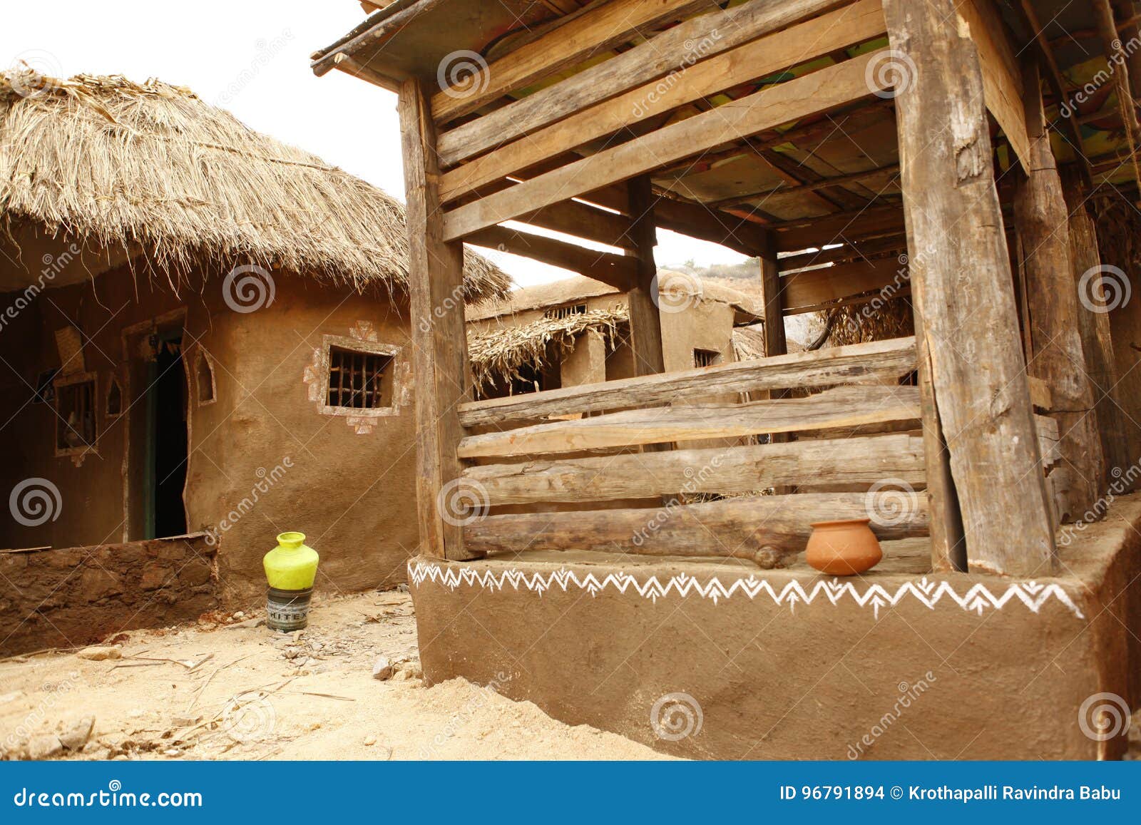 Rural Village Poor House India Stock Photo - Image of house, artistic ...