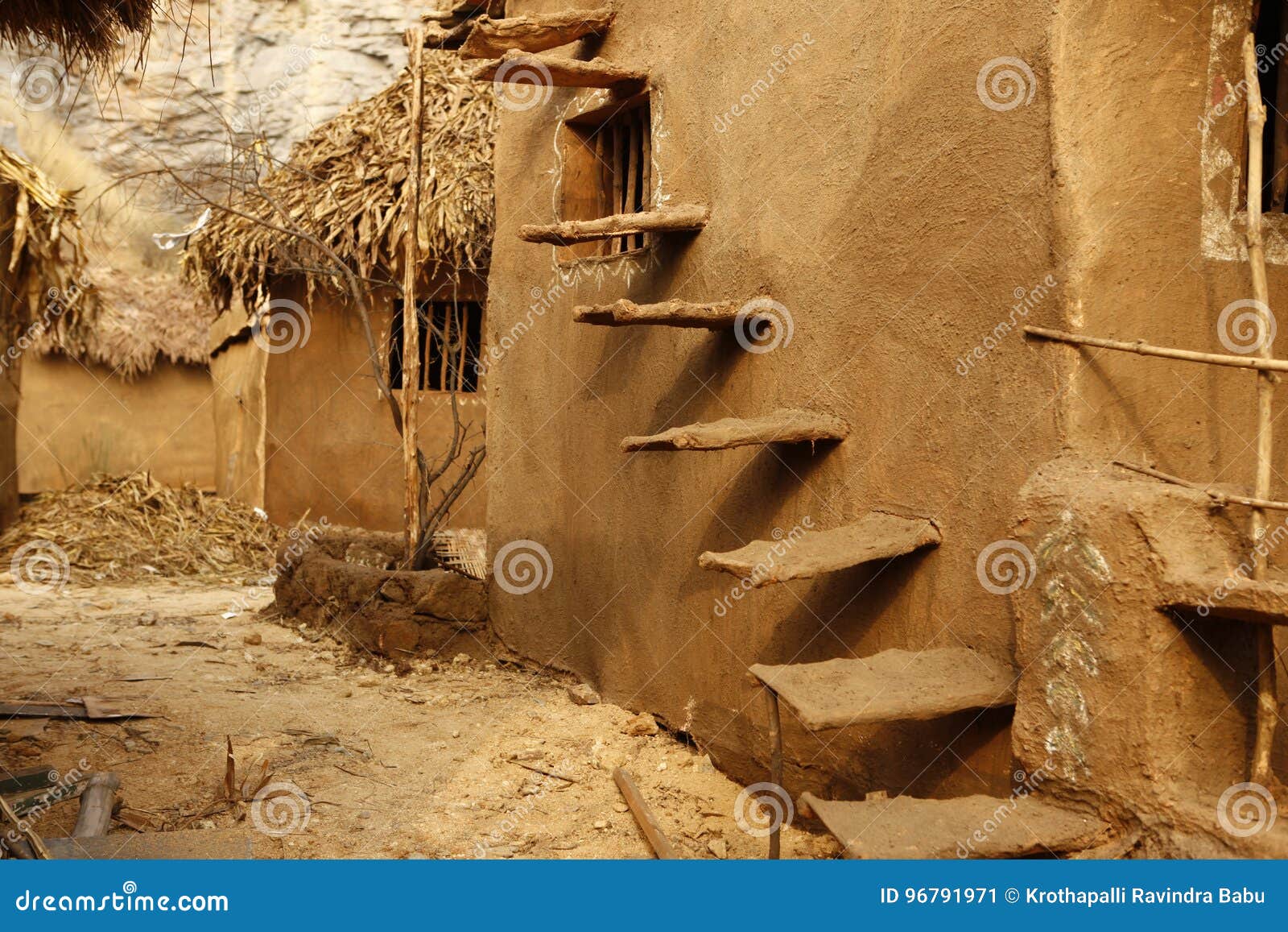 Rural Village Poor House India Stock Image - Image of silhouette ...