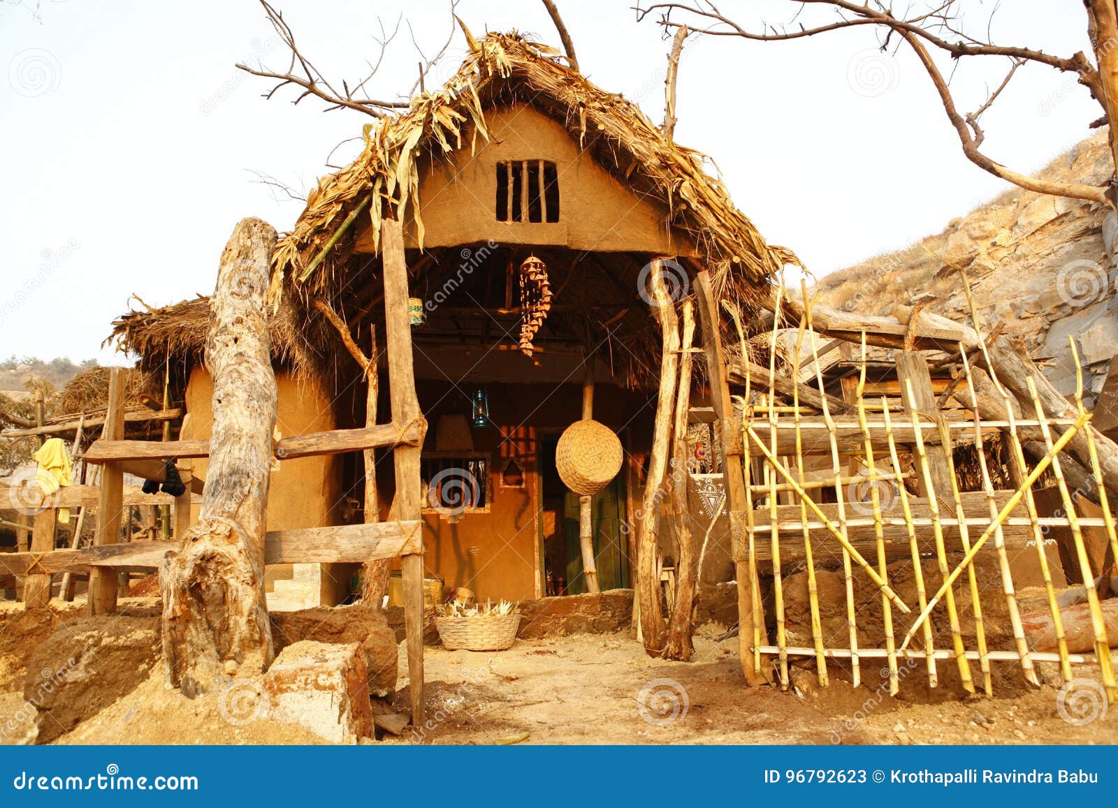 Rural Village Poor House India Stock Image - Image of bull ...