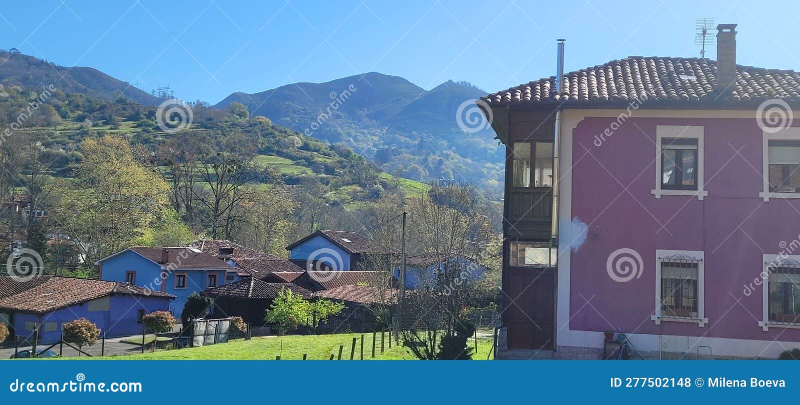 Rural Villahe View in Asturia,Spain Stock Photo - Image of villahe ...