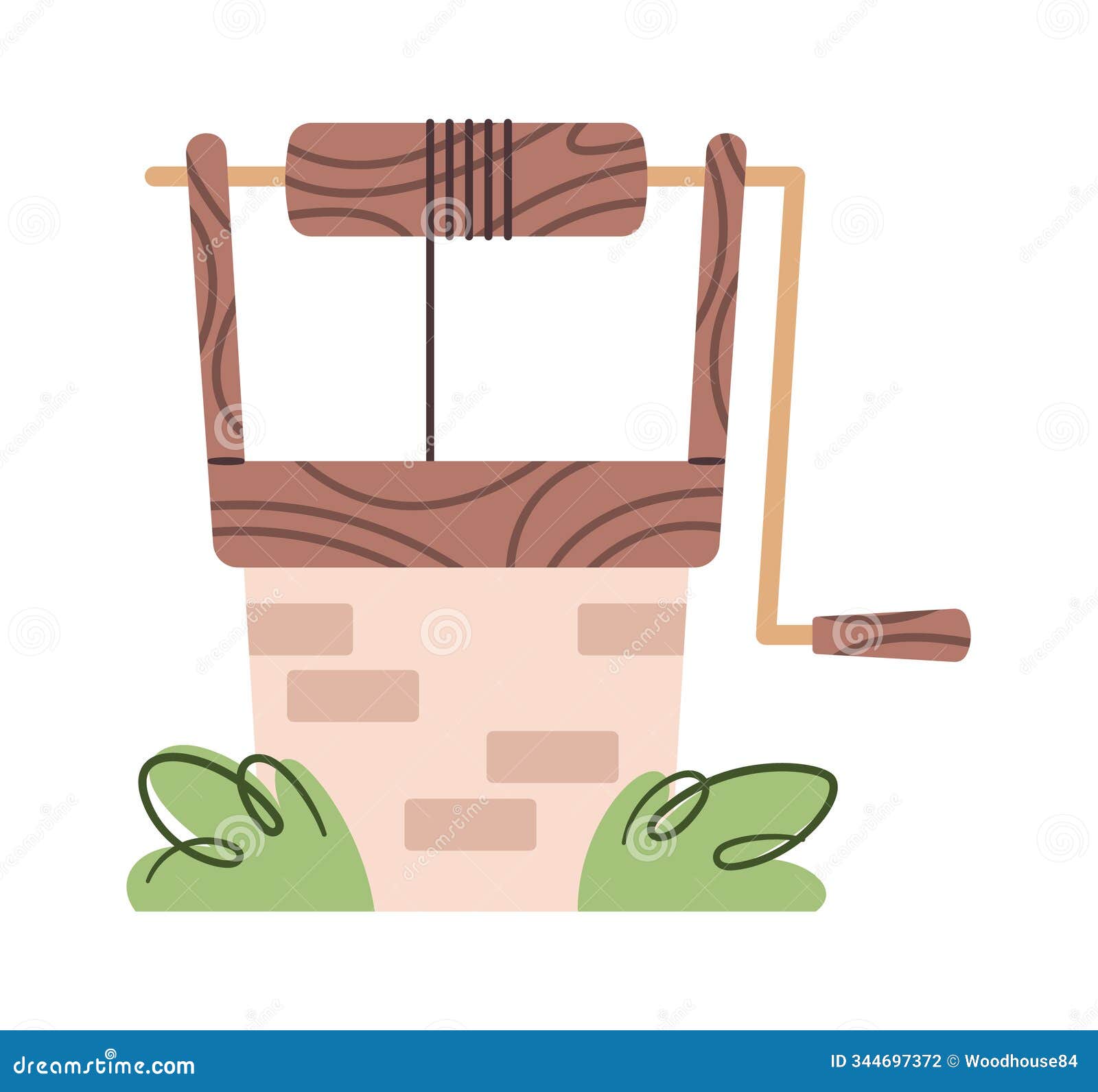 Rural Water Well Vector Illustration Stock Vector - Illustration of ...