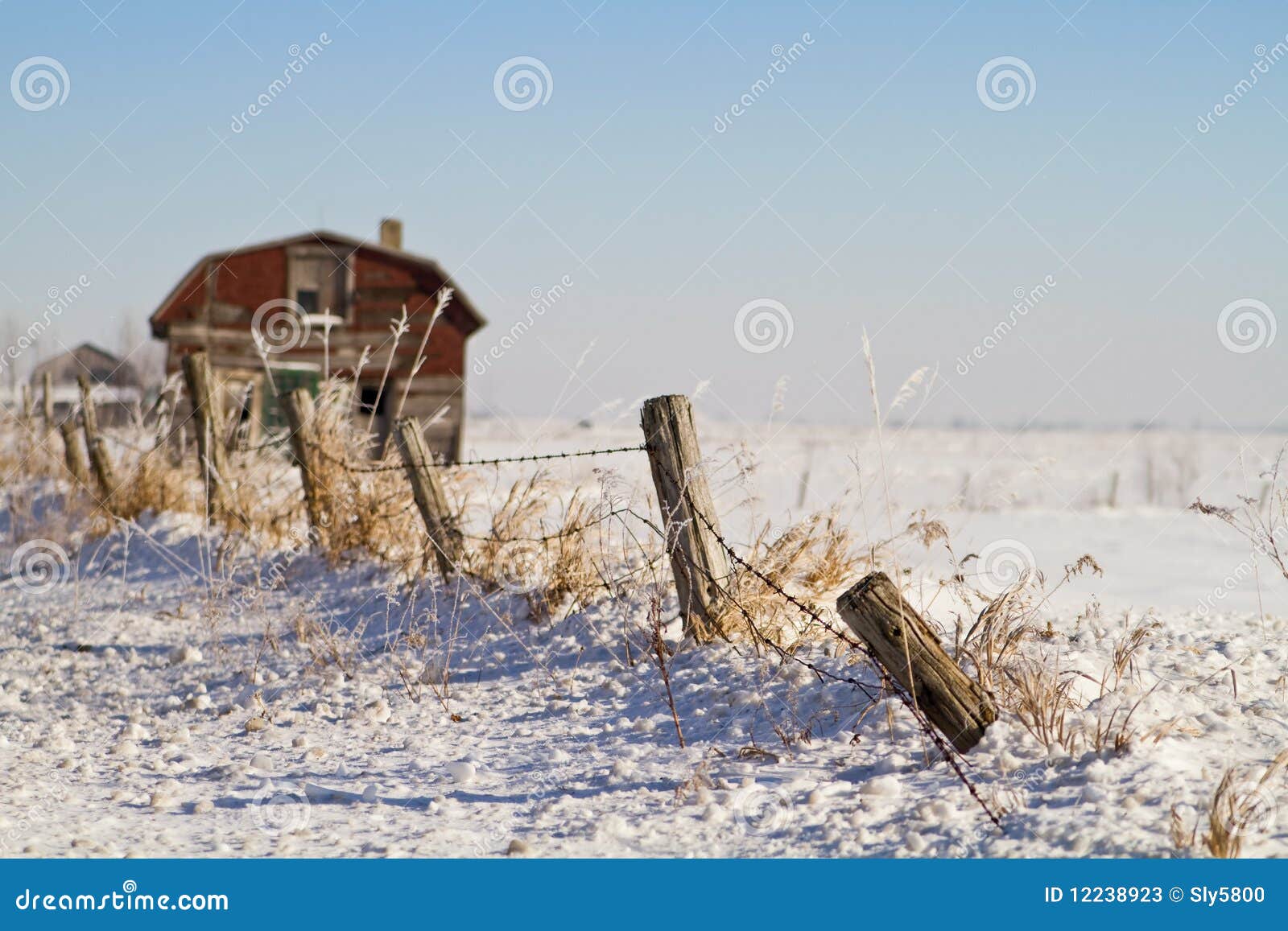 Rural winter scene stock image. Image of rural, fence - 12238923