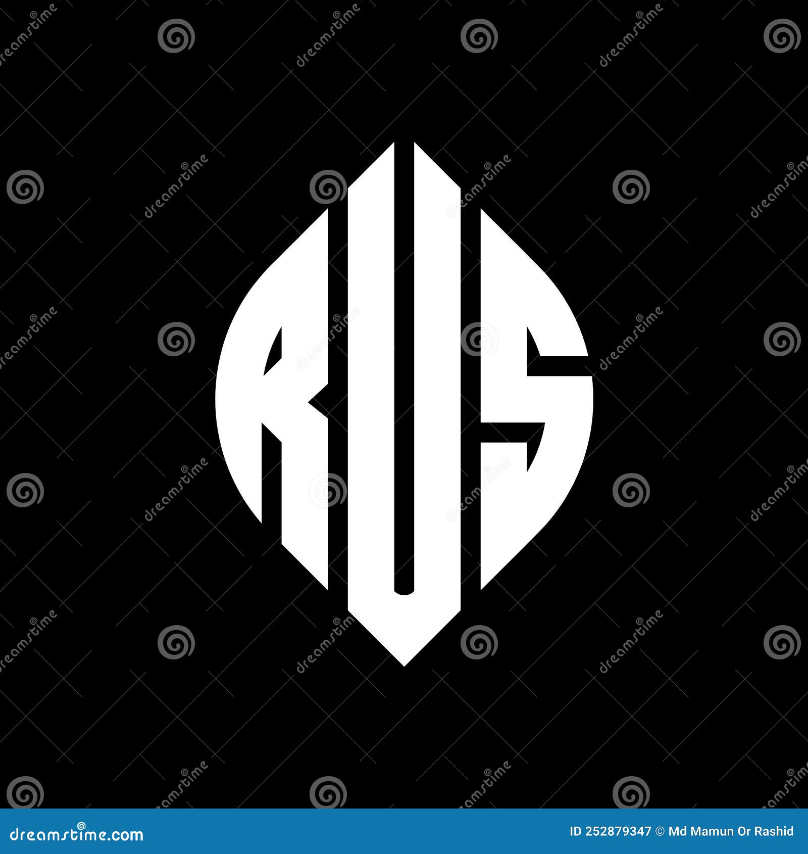 RUS Circle Letter Logo Design with Circle and Ellipse Shape. RUS ...