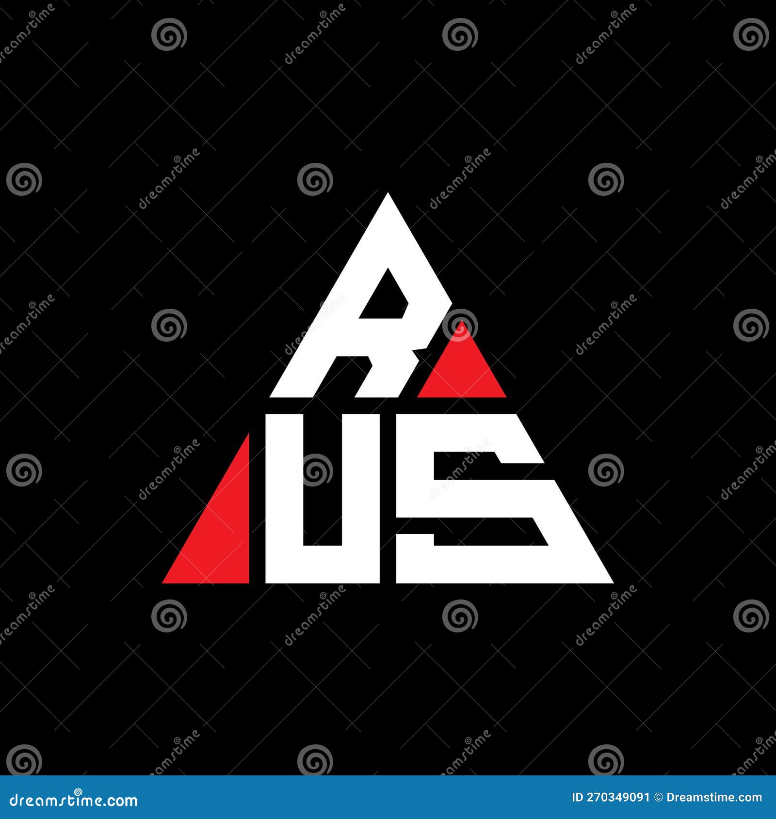 RUS Triangle Letter Logo Design with Triangle Shape. RUS Triangle Logo ...