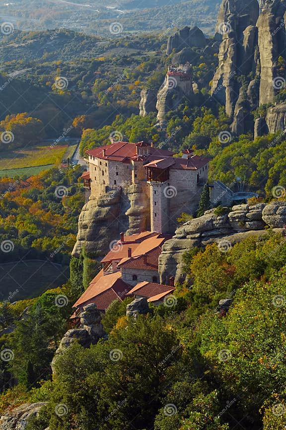 Rusanu Monastery in Meteora, Greece Stock Image - Image of vacations ...
