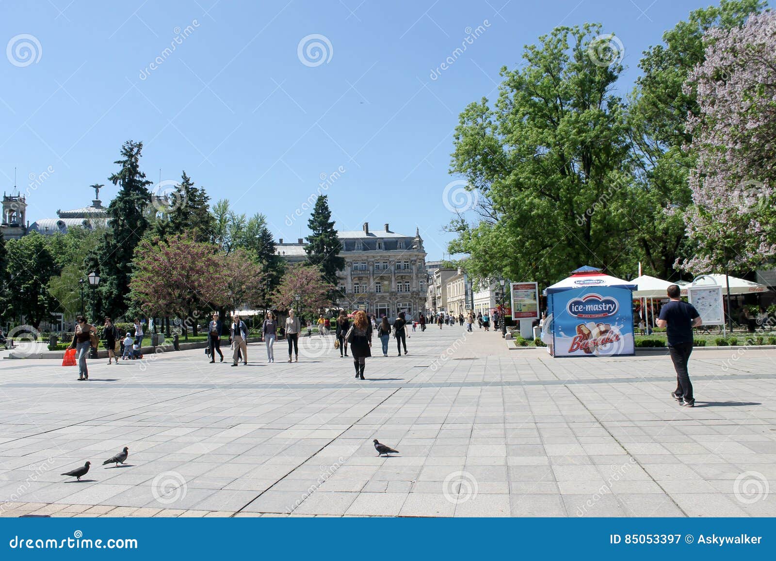 Ruse, Bulgaria - May 08 2015 : People Walking in the Center in S ...