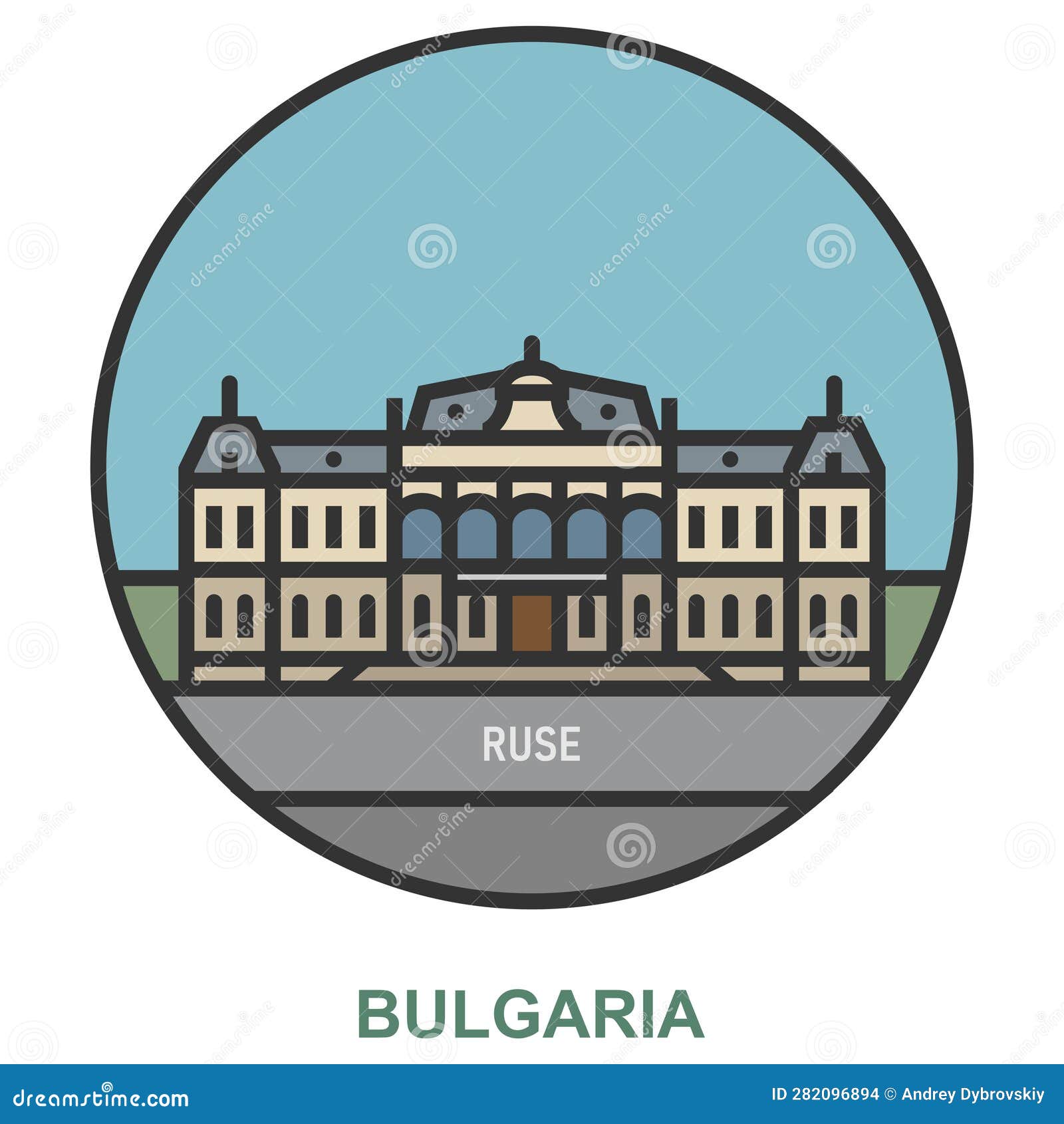 Ruse. Cities and Towns in Bulgaria Stock Vector - Illustration of city ...