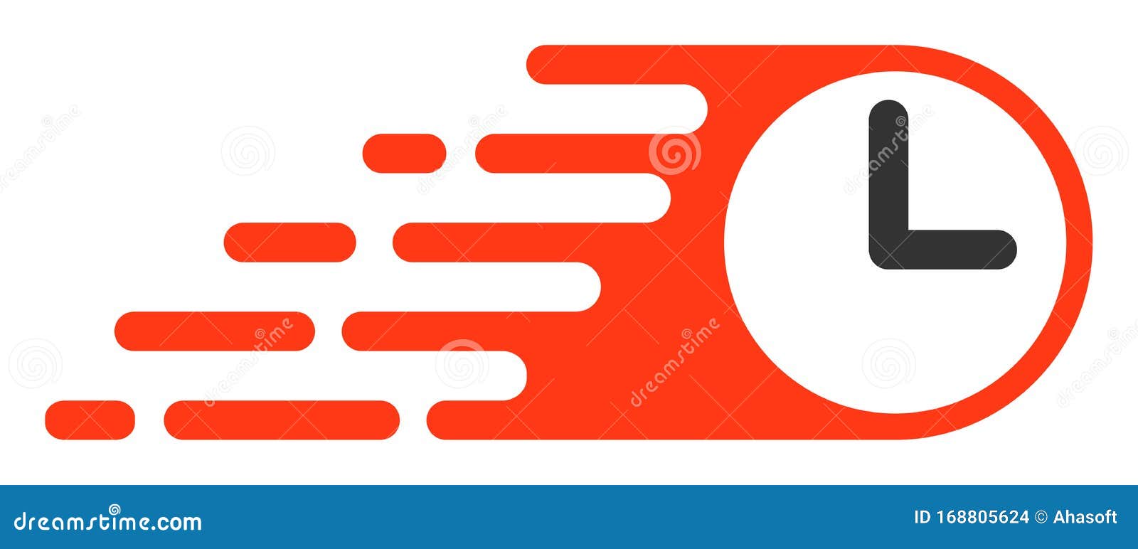 Flat Vector Rush Clock Icon Stock Illustration - Illustration of minute ...