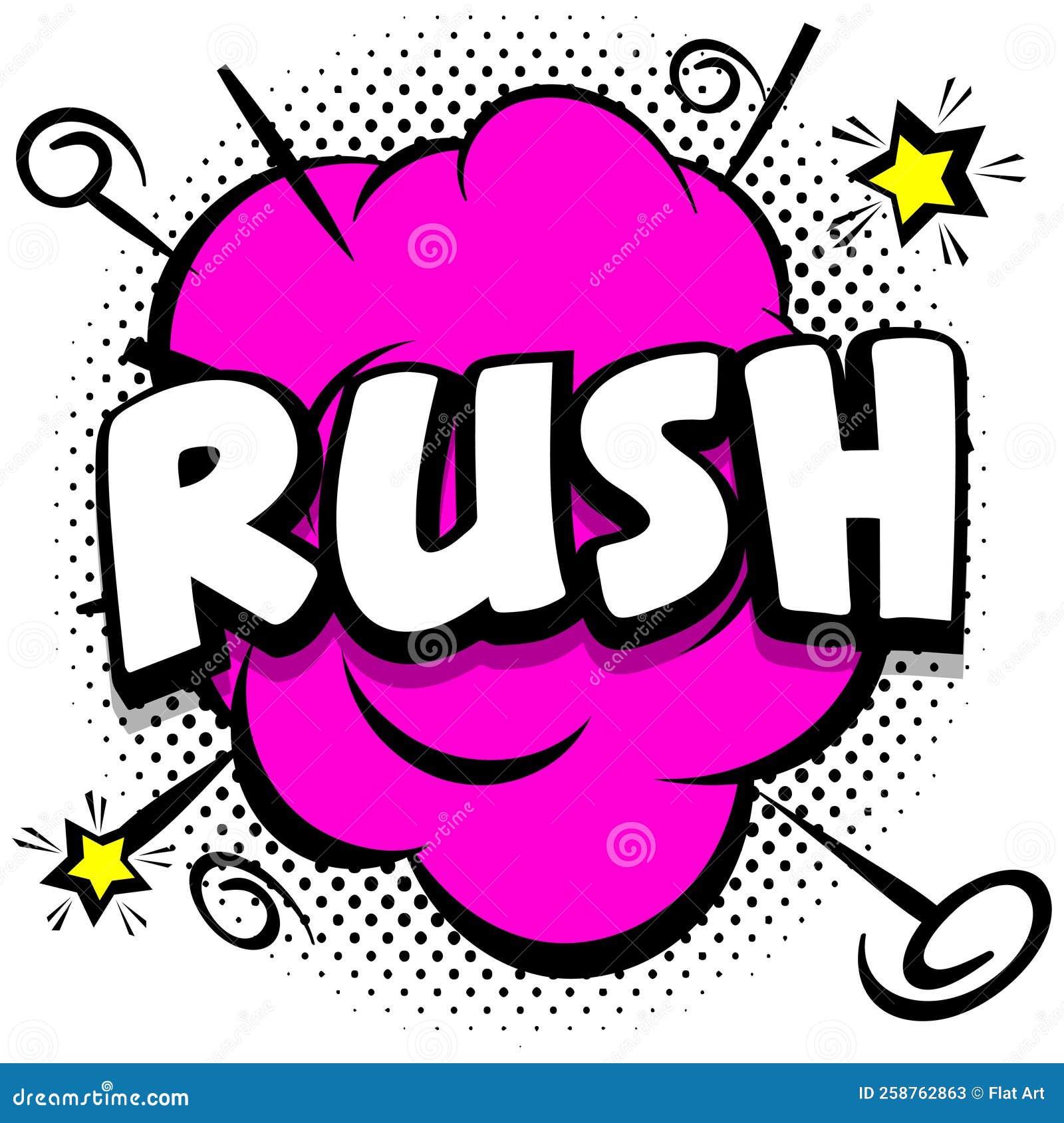 Rush Comic Bright Template with Speech Bubbles on Colorful Frames Stock ...