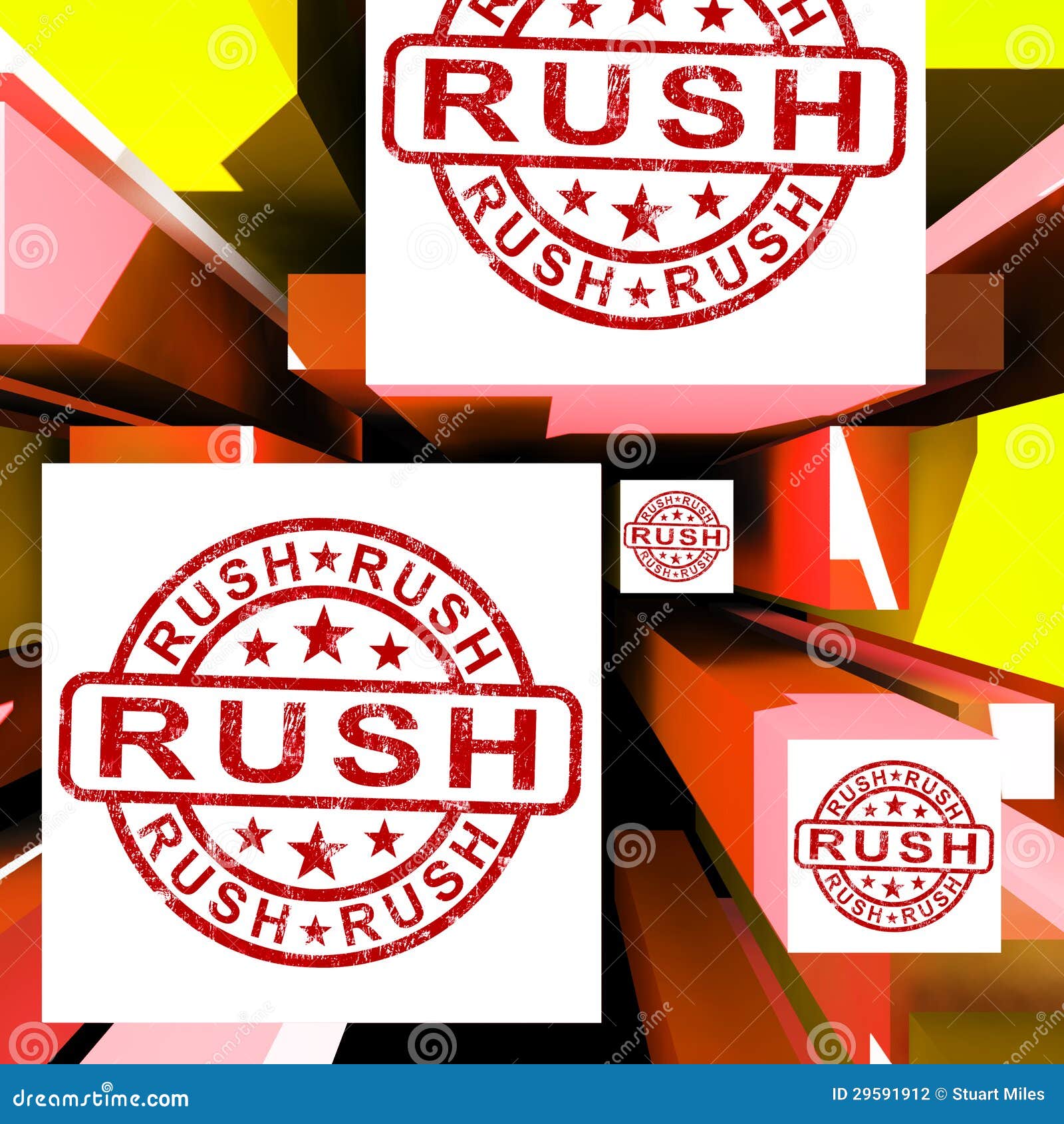 Rush on Cubes Showing Express Delivery Stock Illustration ...