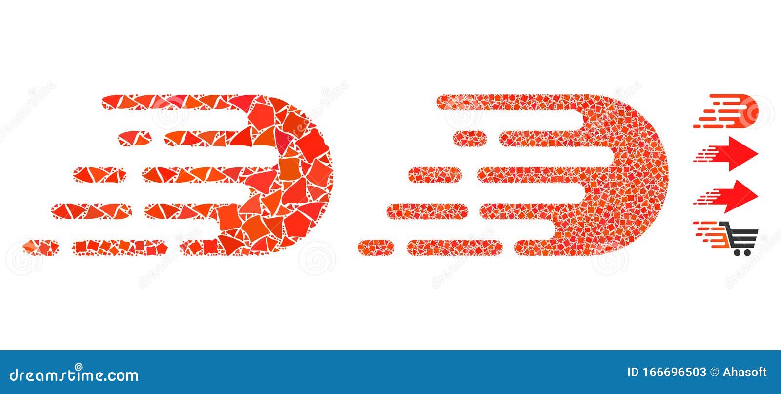 Rush Effect Composition Icon of Ragged Elements Stock Vector ...