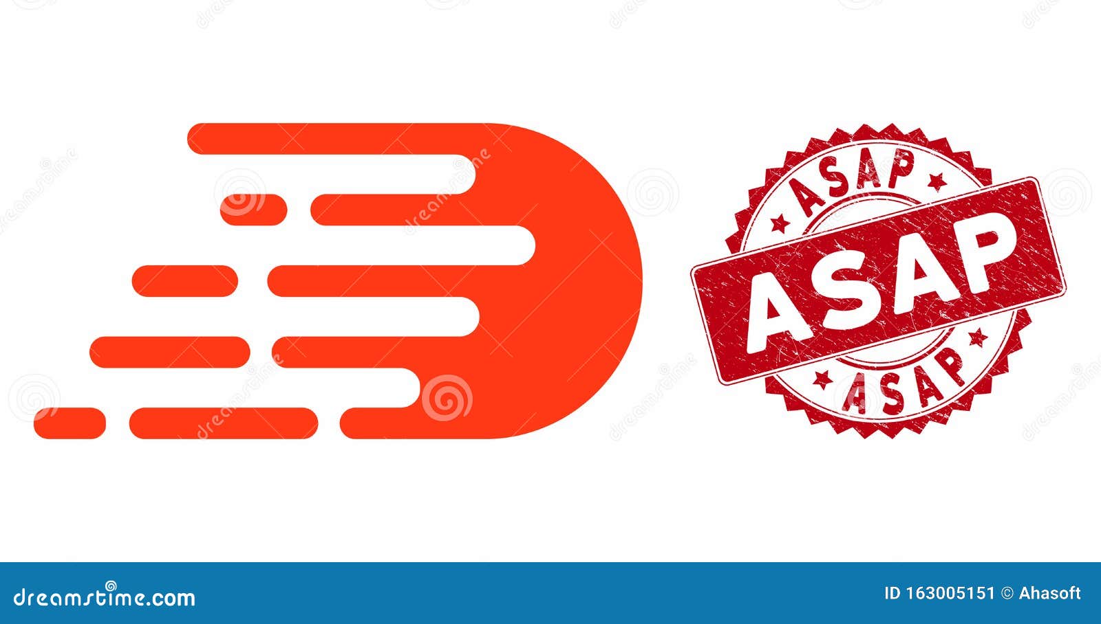 Rush Effect Icon with Distress Asap Seal Stock Illustration ...