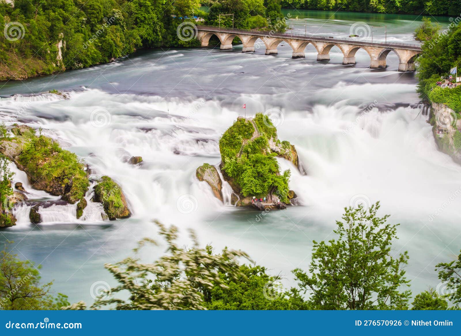In the Rush of the Fall the Largest Waterfall in Europe Rheinfall ...