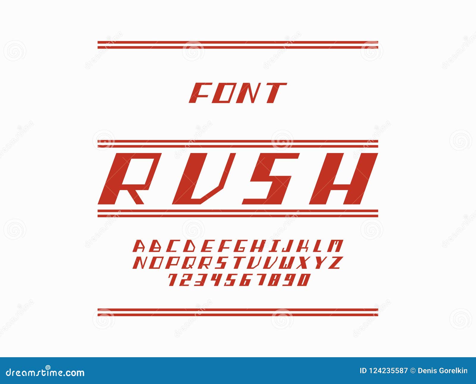 Rush font. Vector alphabet stock vector. Illustration of graphic ...