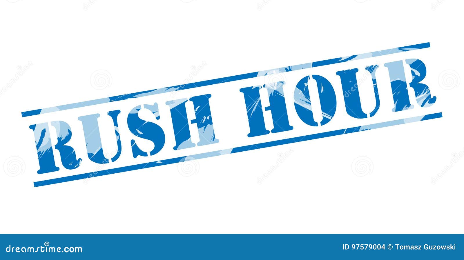 Rush hour blue stamp stock illustration. Illustration of rush - 97579004